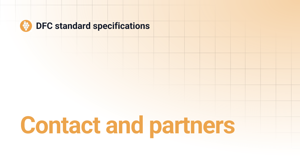 Contact and partners | DFC standard specifications